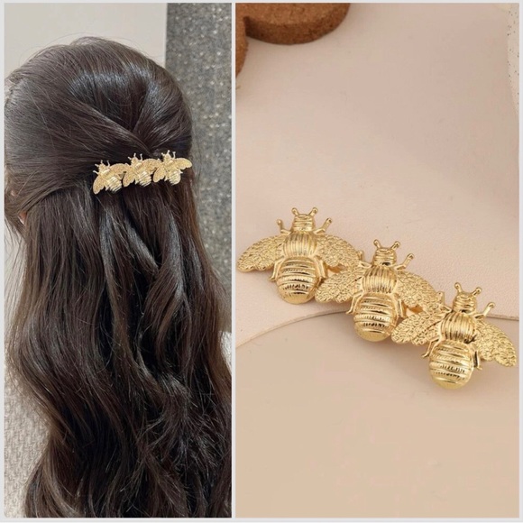Accessories | Bee Hair Clip Bee Hair Barrette Bee Hair Pin Gold Bee ...